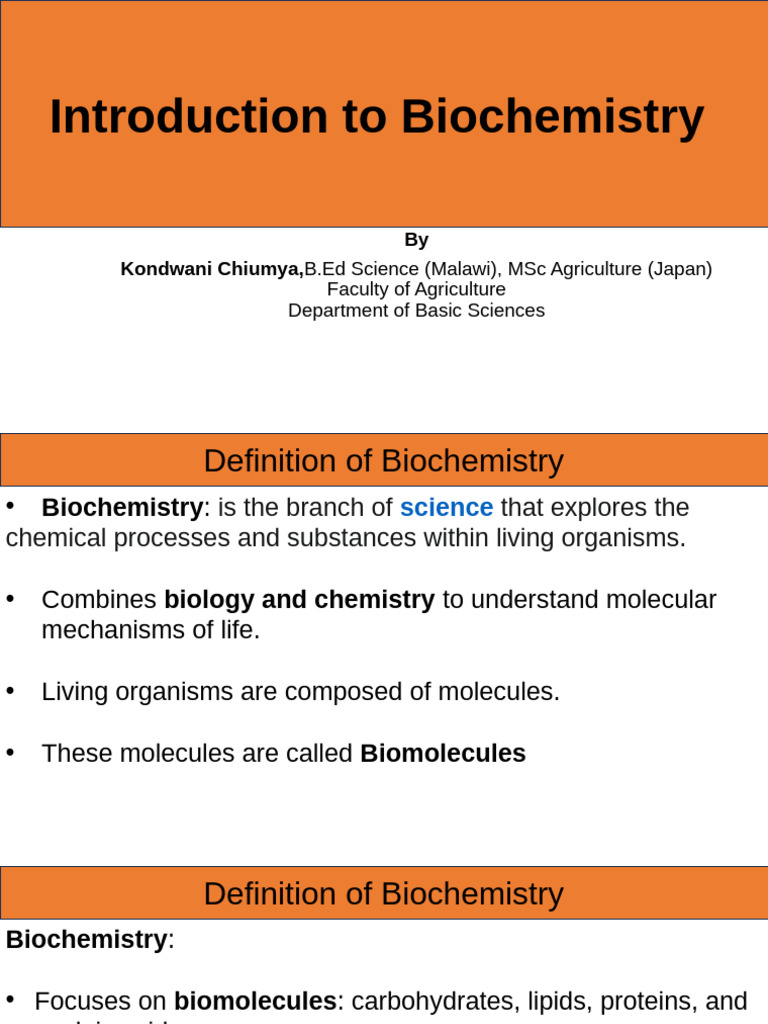 Intro To Biochemistry | PDF | Enzyme | Biomolecules