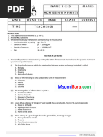Form Two Physics Exam, 2025 | PDF | Series And Parallel Circuits | Resistor