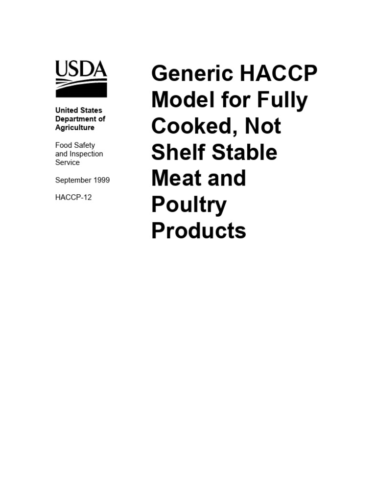 Models HACCP-12 Fully Cooked Not Shelf Stable | PDF | Food Safety ...