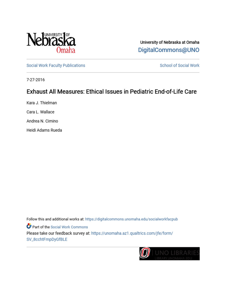 Ethical Challenges in Pediatric End-of-Life Care | PDF | End Of Life ...