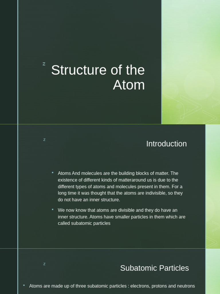 CH 4 Structure of Atoms Notes - X | PDF | Atomic Nucleus | Atoms