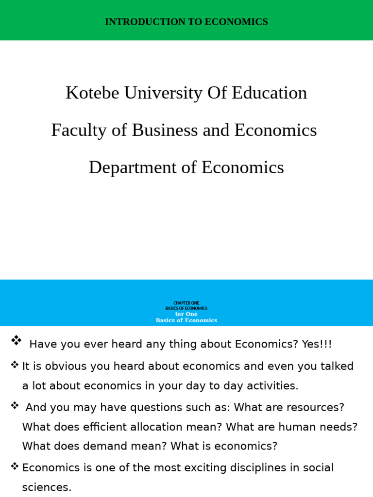 Introduction to Economics Concepts | PDF | Economics | Macroeconomics