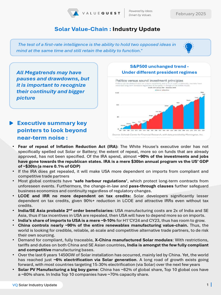 Solar Value Chain Industry Update Feb 25 | PDF | Photovoltaics | Solar ...