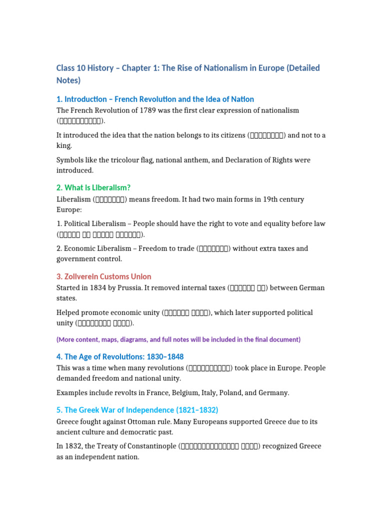 Complete Rise of Nationalism Notes | PDF
