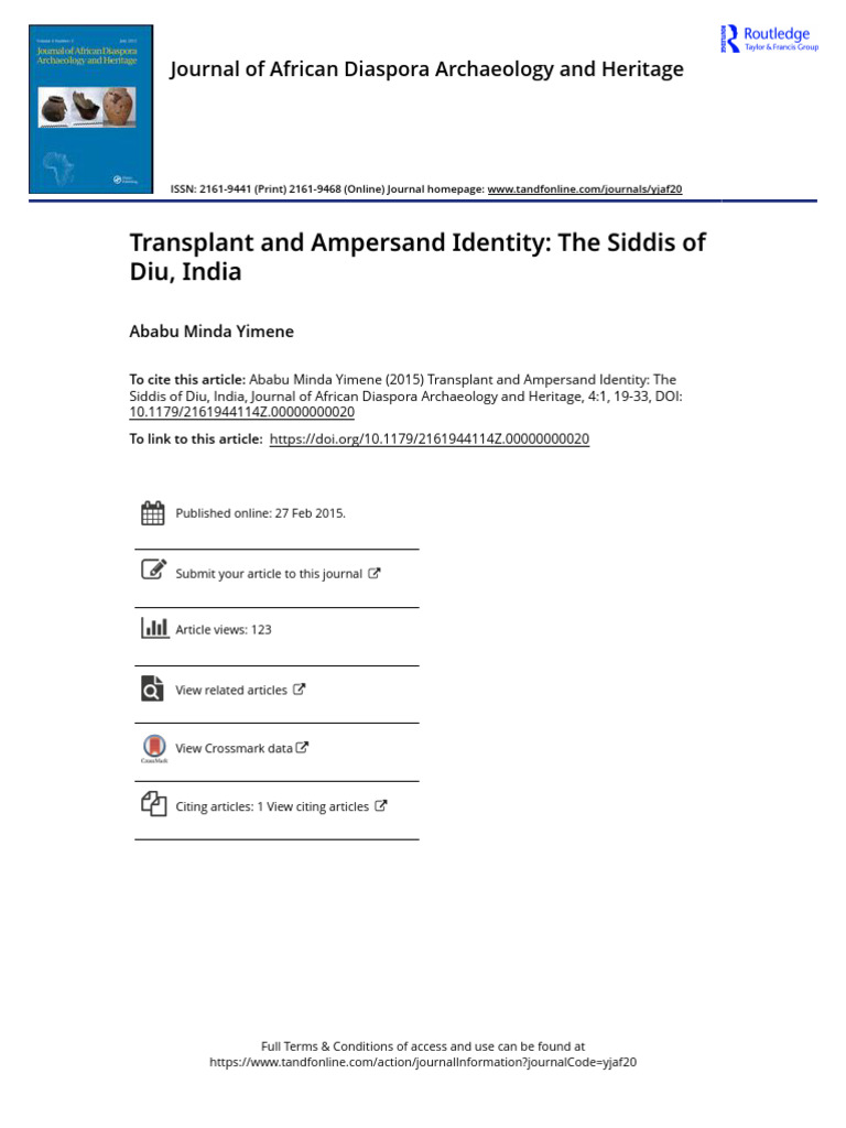 Siddis of Diu: Identity and History | PDF | African Diaspora | Slavery