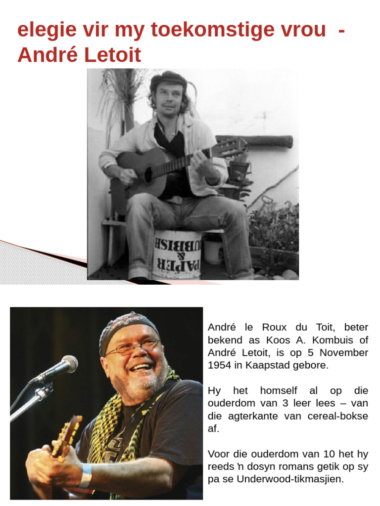 Elegie Vir My Toekomstige Vrou - André Letoit | PDF