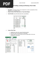 PivotTable Practice File | PDF