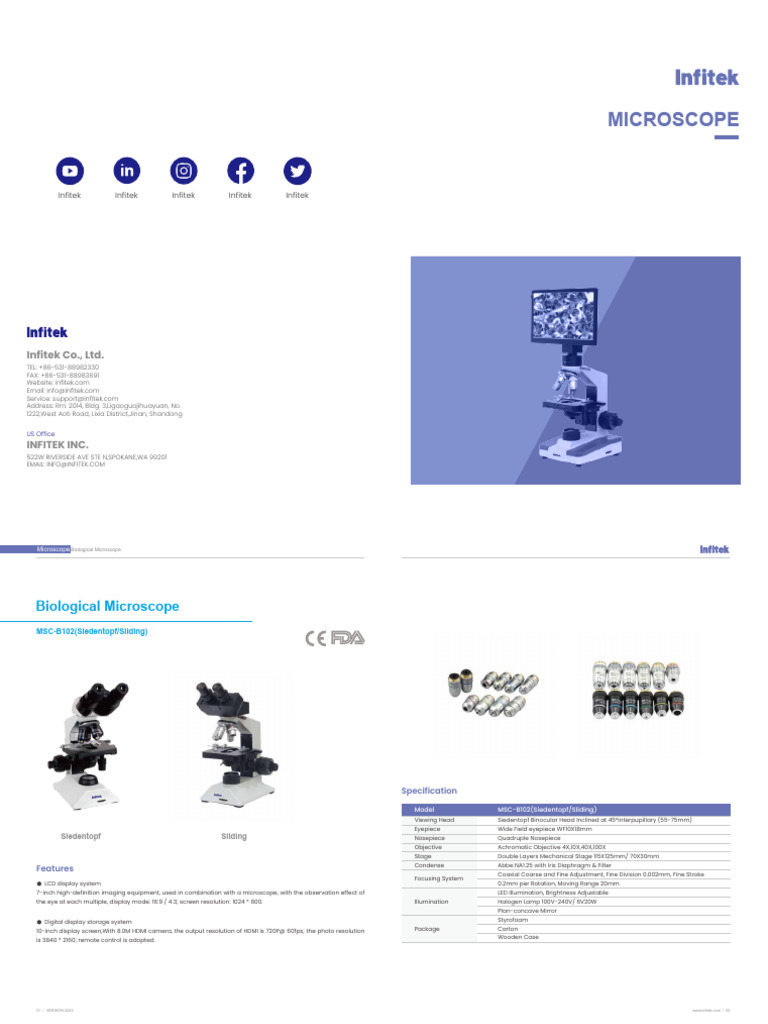 Microscope Brochure | PDF | Microscope | Optical Devices