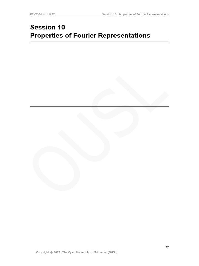 Fourier Representation Properties Explained | PDF | Mathematical ...