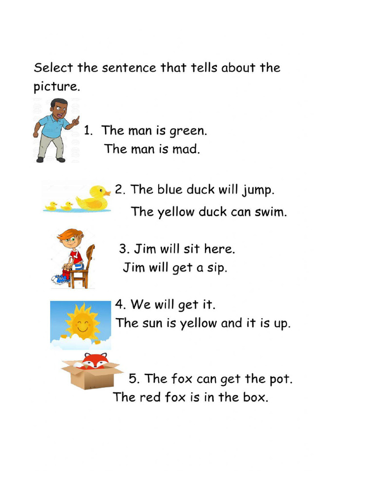 Short Vowels Sentences Reading G1 | PDF