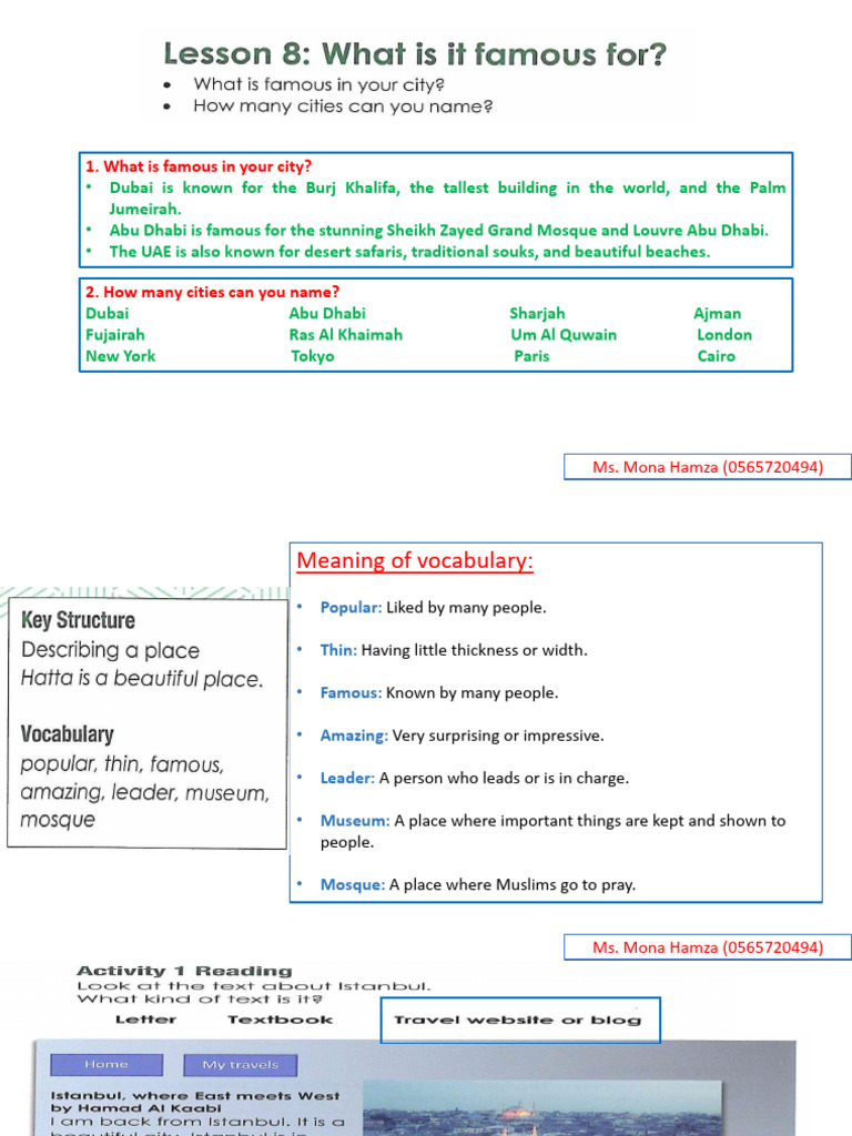 Access Book - Grade 8 - Unit 2 - Lesson 8 | PDF | Dubai | United Arab ...