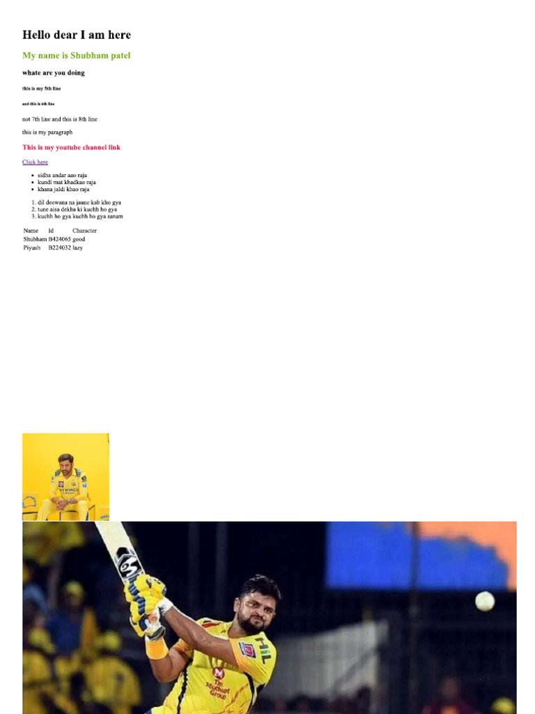1st Class HTML Project | PDF