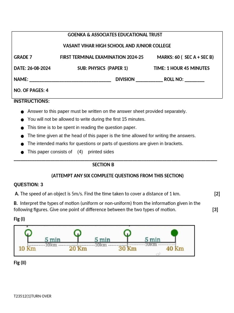 First Term Physics 24 25 Section B | PDF | Mass | Weight