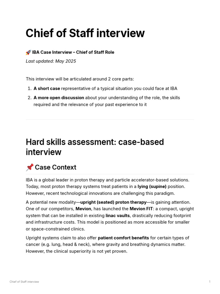 2025-06 Chief of Staff Interview Framework | PDF | Pricing