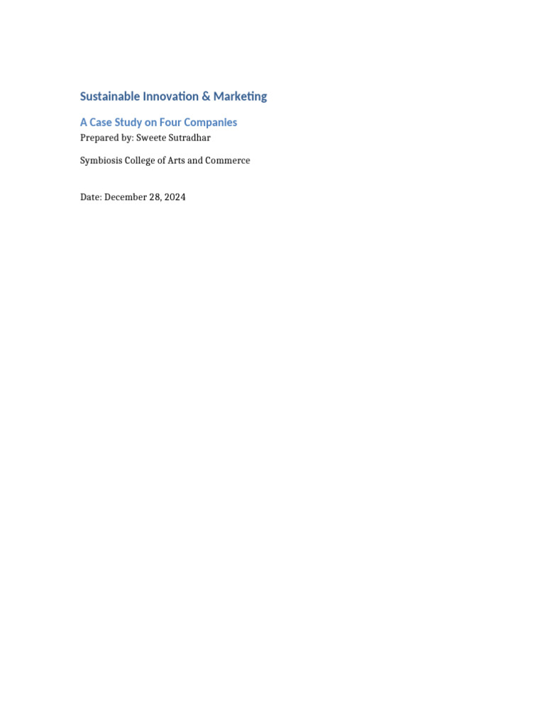 Sustainable Innovation Case Studies | PDF | Electric Vehicle ...