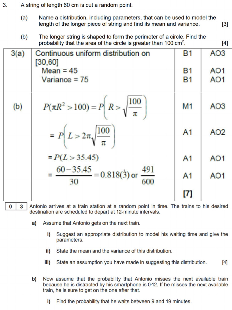 Continuous Uniform Distribution (Old Syllabus - Modelling) | PDF
