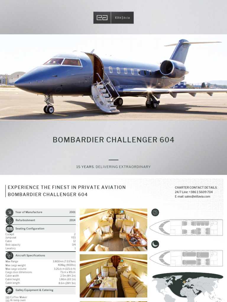 Bombardier Challenger 604 Specifications | PDF | Transport | Aircraft