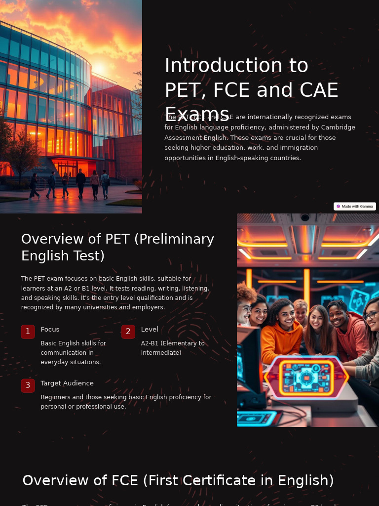 Overview of Cambridge English Exams | PDF | Cognition | Learning