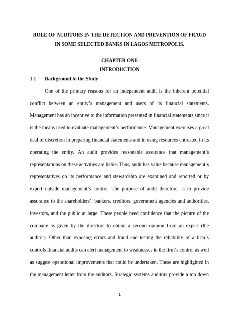 (Corrected) The Role of Auditors in The Detection and Prevention of ...
