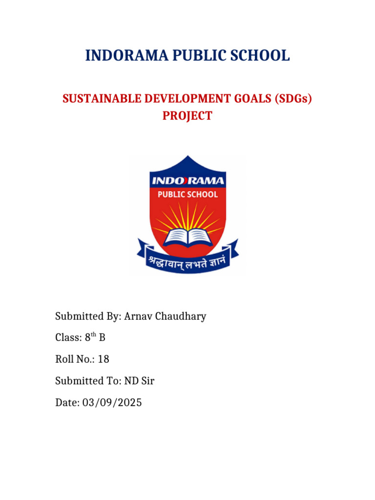 SDG Project Front Page | PDF