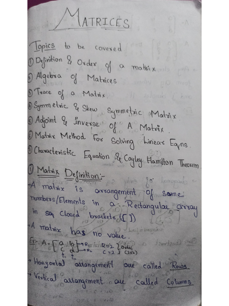 Manzil Notes Matrices - 1 | PDF