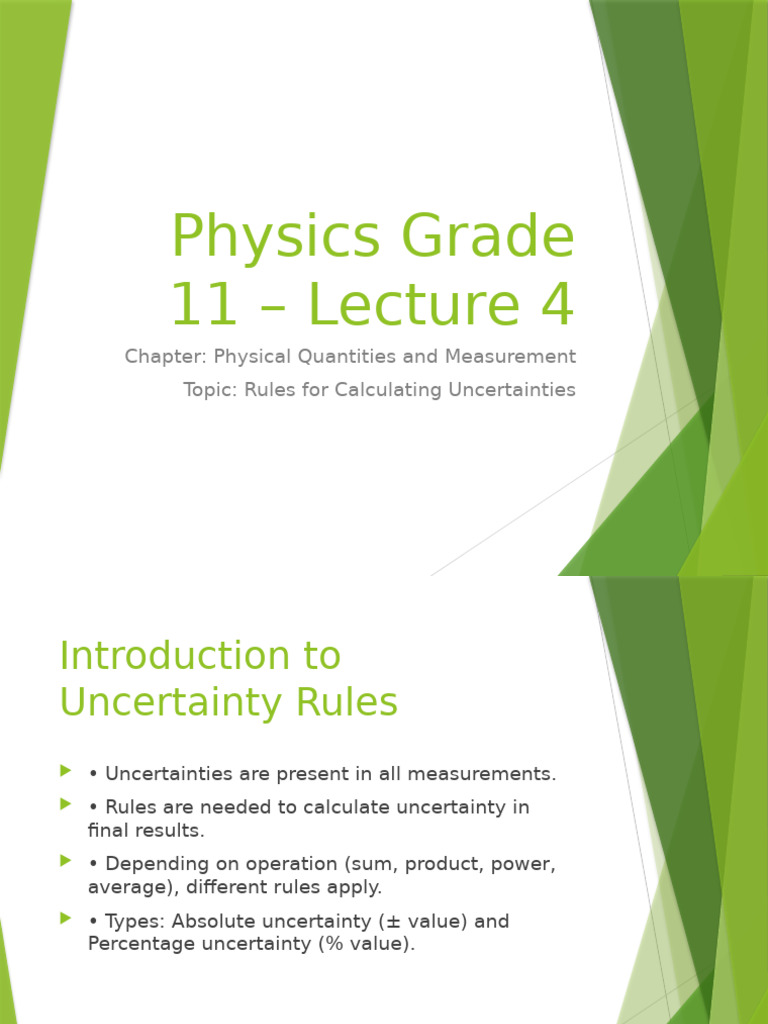 Calculating Uncertainties in Physics | PDF | Multiplication | Length