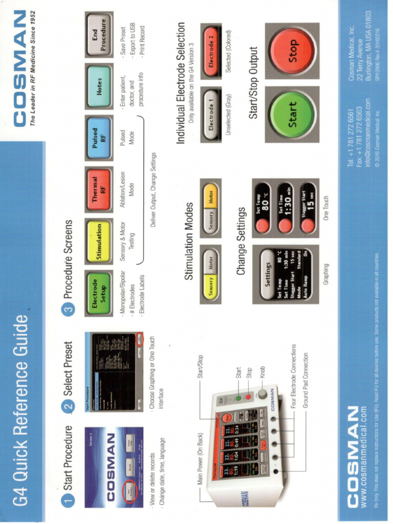 COSMAN G4 Reference Instructions | PDF