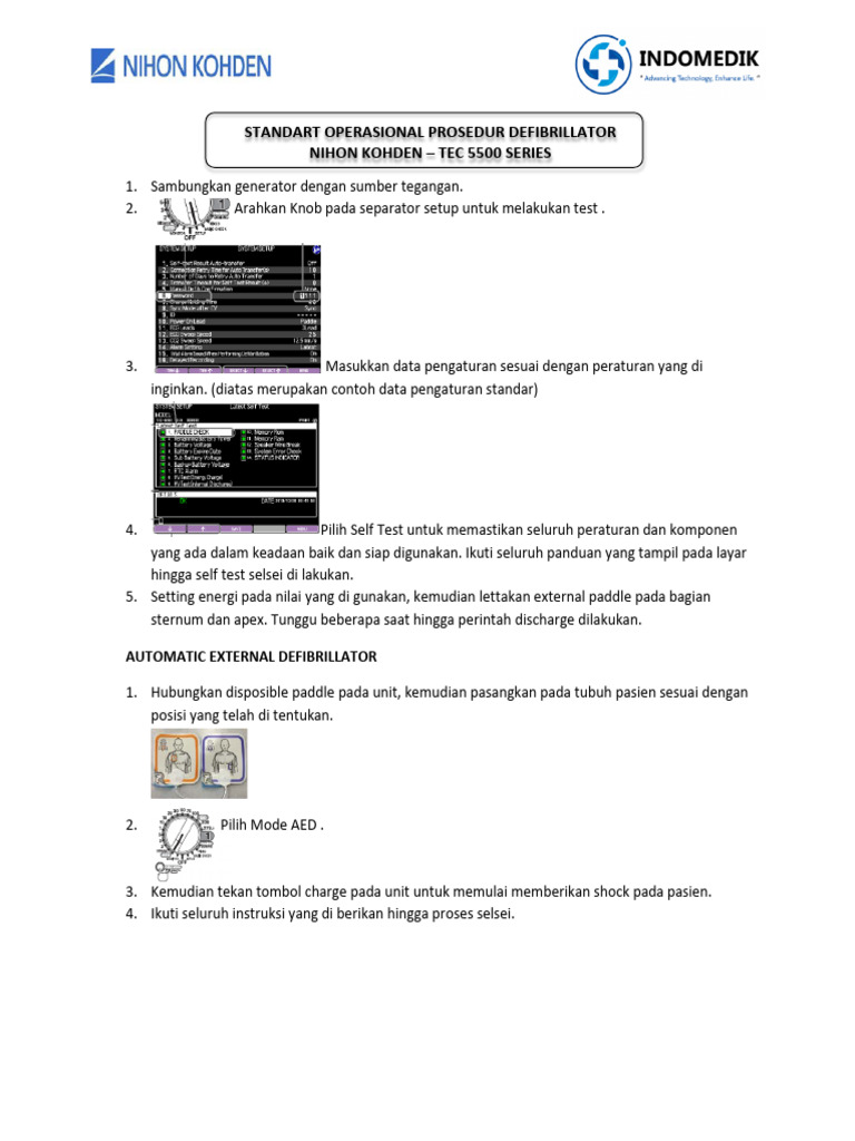 SOP Penggunaan AED TEC 5500 | PDF