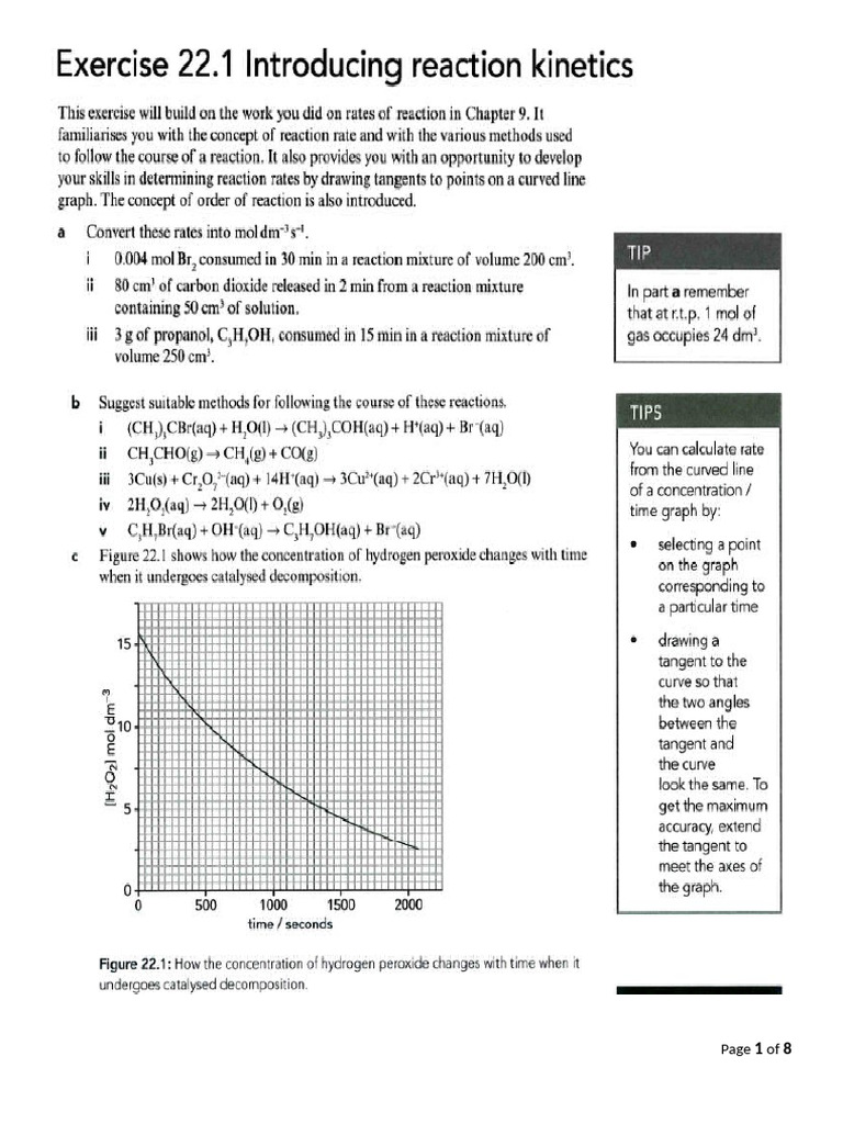 Worksheets Reaction Kinetics | PDF