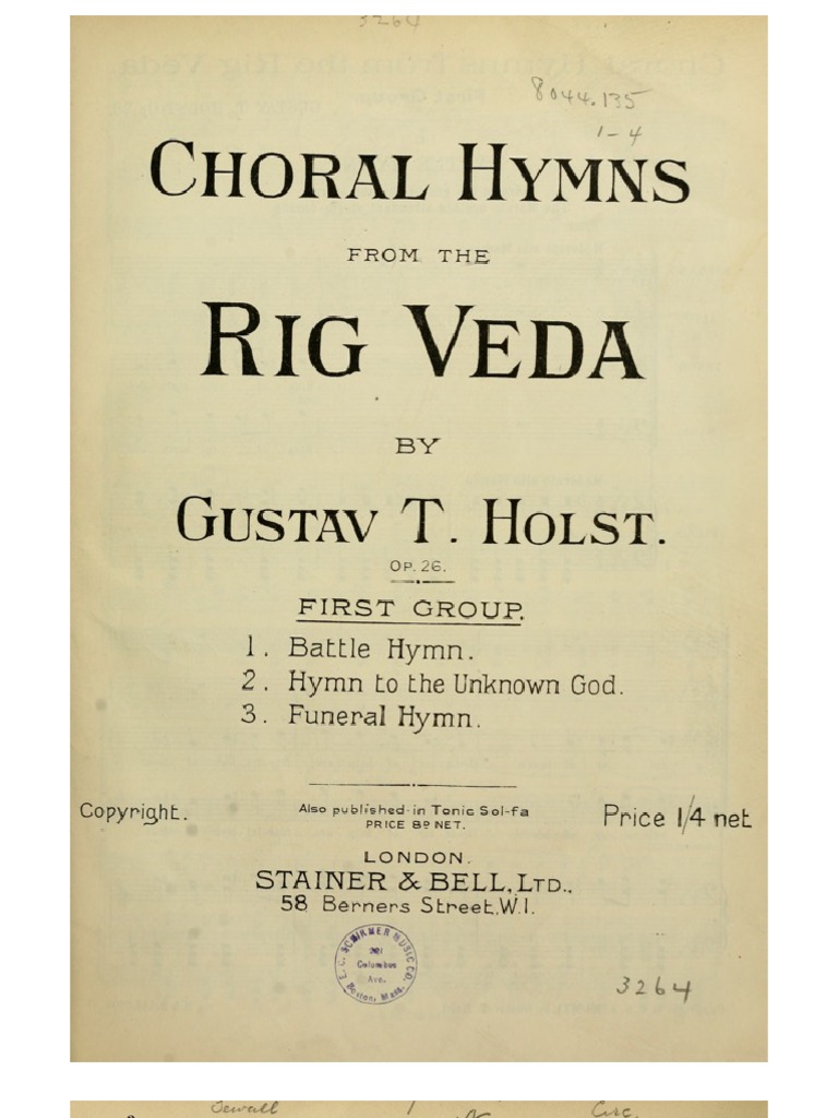 Gustav Holst - Rig Veda Hymns | PDF