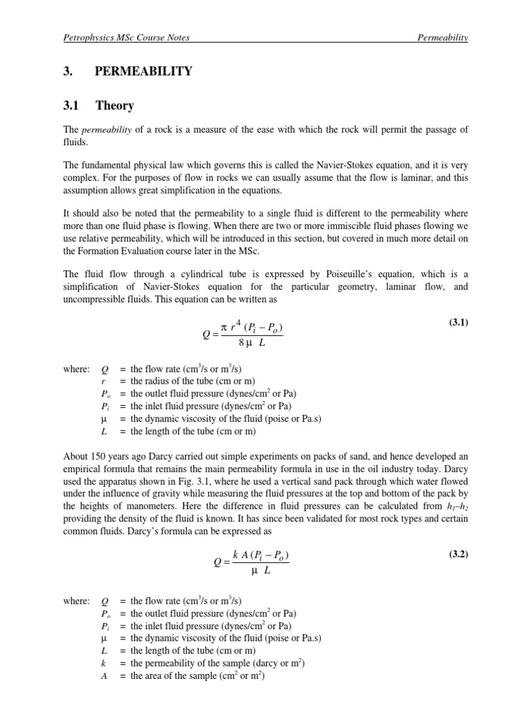 Chapter 3 PDF | PDF | Permeability (Earth Sciences) | Porosity