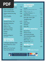 Amtrak Auto Train Cafe Menu Options | PDF | Drink | Foods