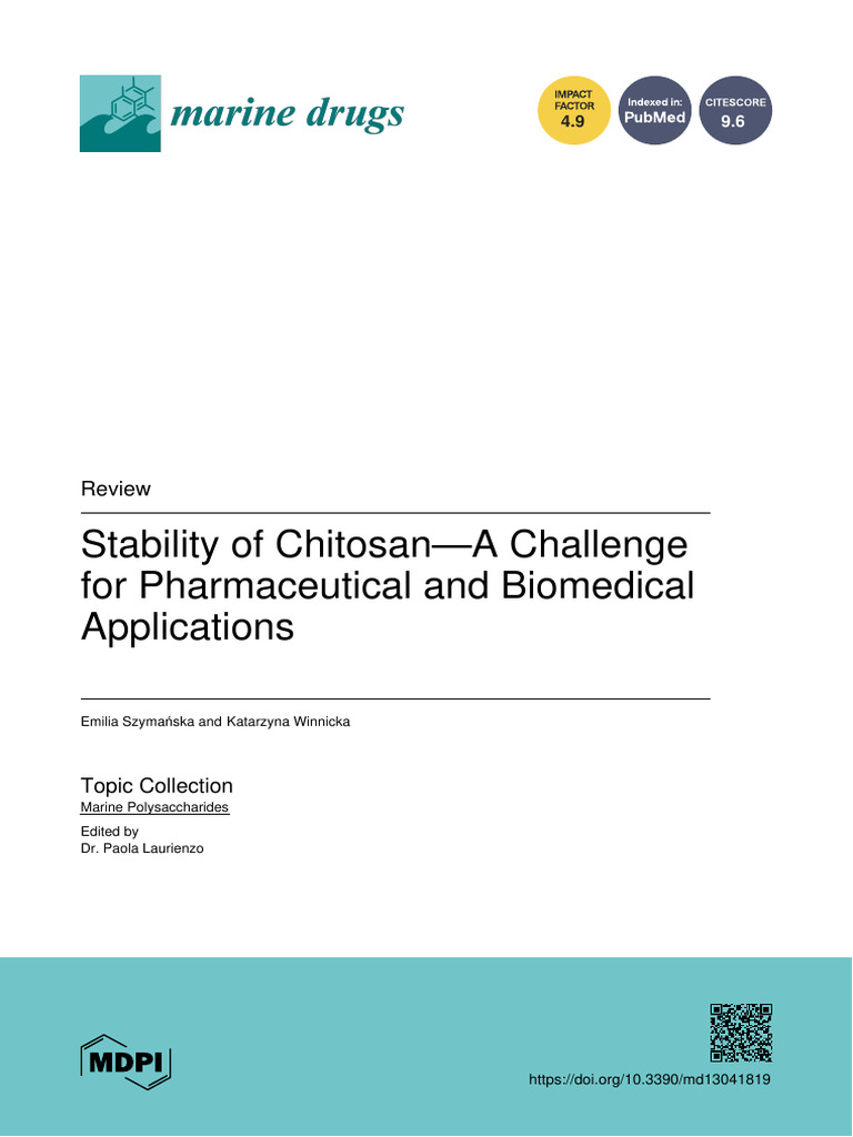 Chitosan Stability in Pharma Applications | PDF | Sterilization ...