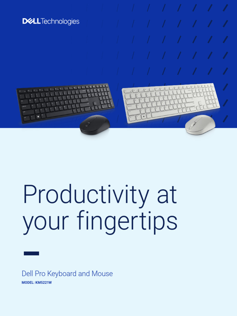 Dell Pro Wireless Keyboard and Mouse Km5221w Data Sheet | PDF ...