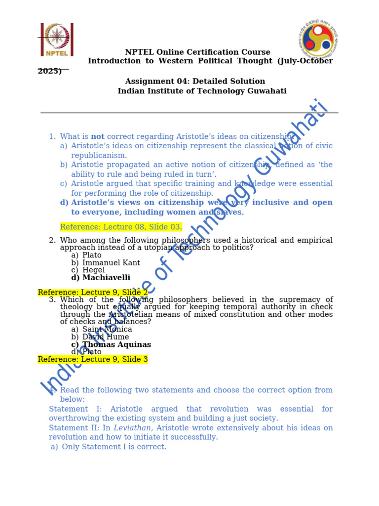 2025 WPT Assignment 04 - NOC25 HS188 | PDF | Aristotle | Niccolò ...