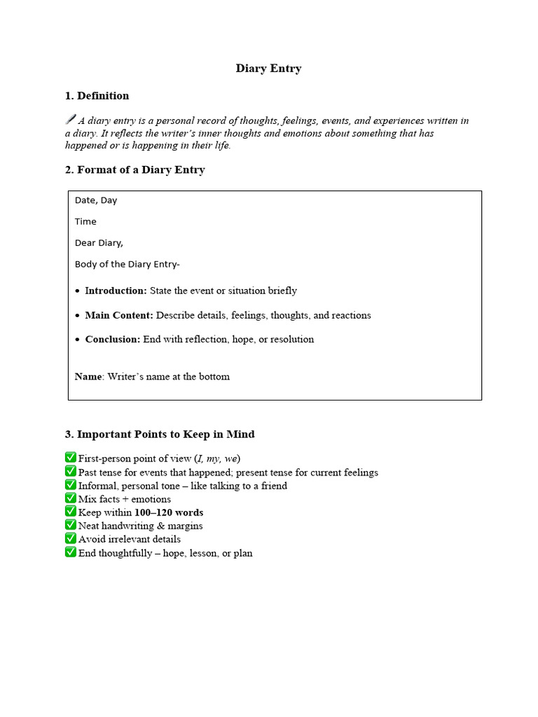 Diary Entry | PDF