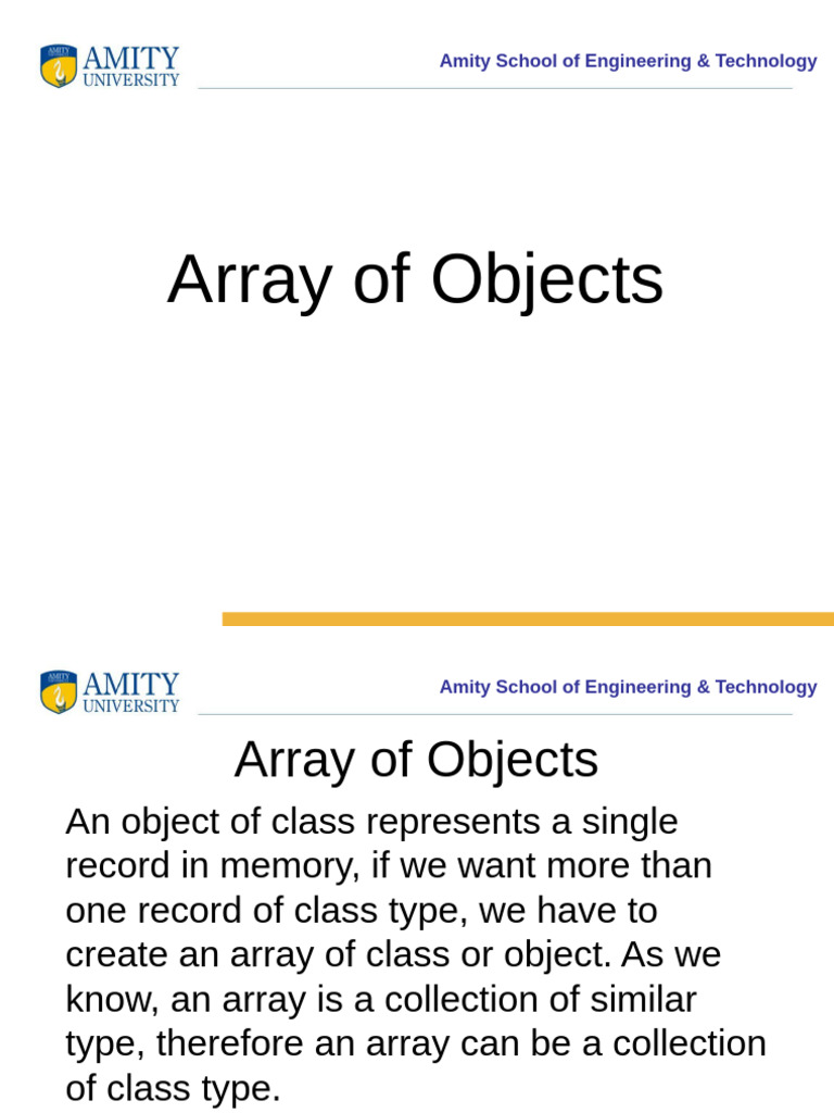 Lec - 2 Array of Objects | PDF | Computer Programming | Software Engineering
