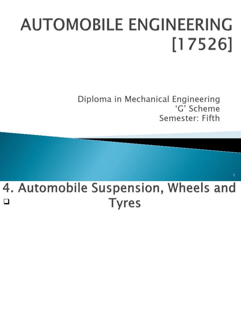 Suspension Systems, Wheels and Tyres (AEN) | PDF | Tire | Mechanical ...