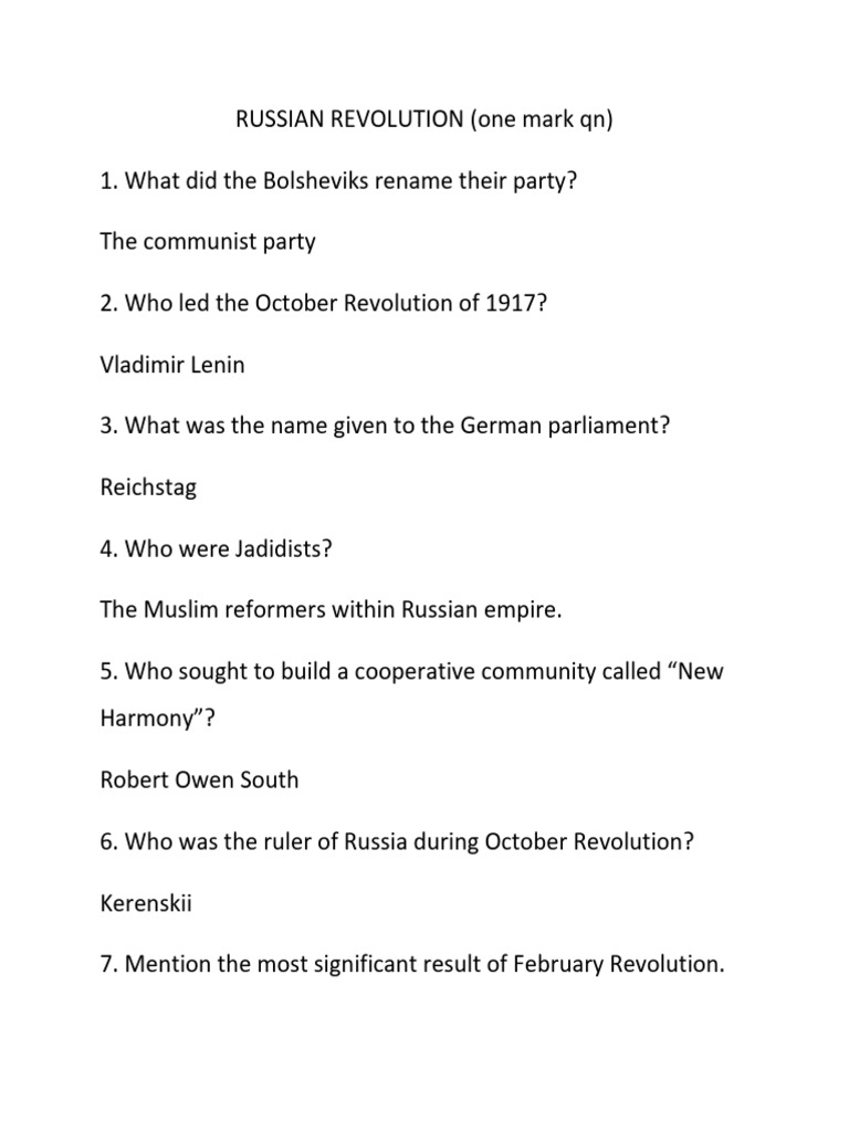 Key Facts About the Russian Revolution | PDF