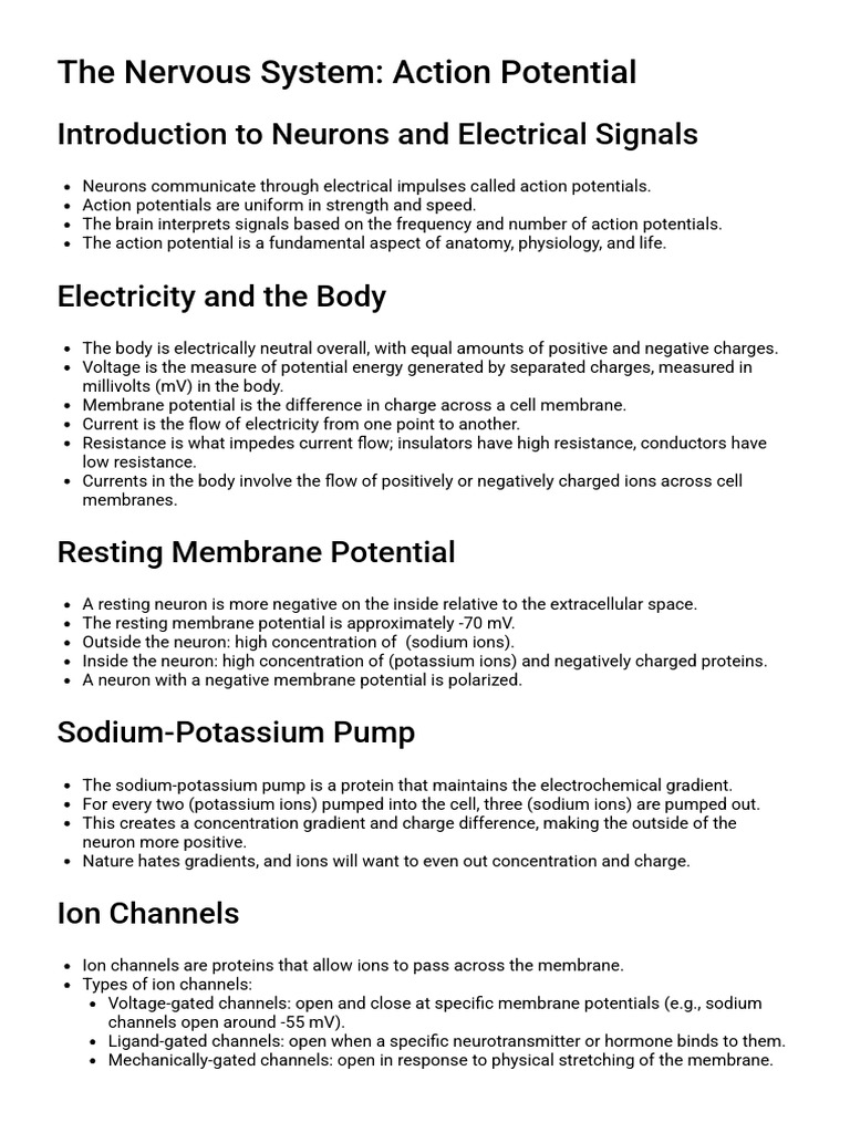 Understanding Action Potentials in Neurons | PDF | Action Potential ...