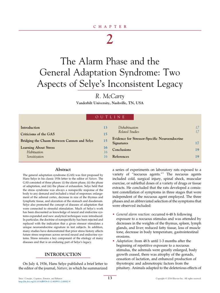 The Alarm Phase and The General Adaptation Syndrome | PDF | Stress ...