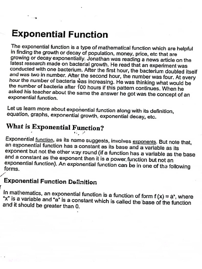 Fms101 Exponential Functions | PDF