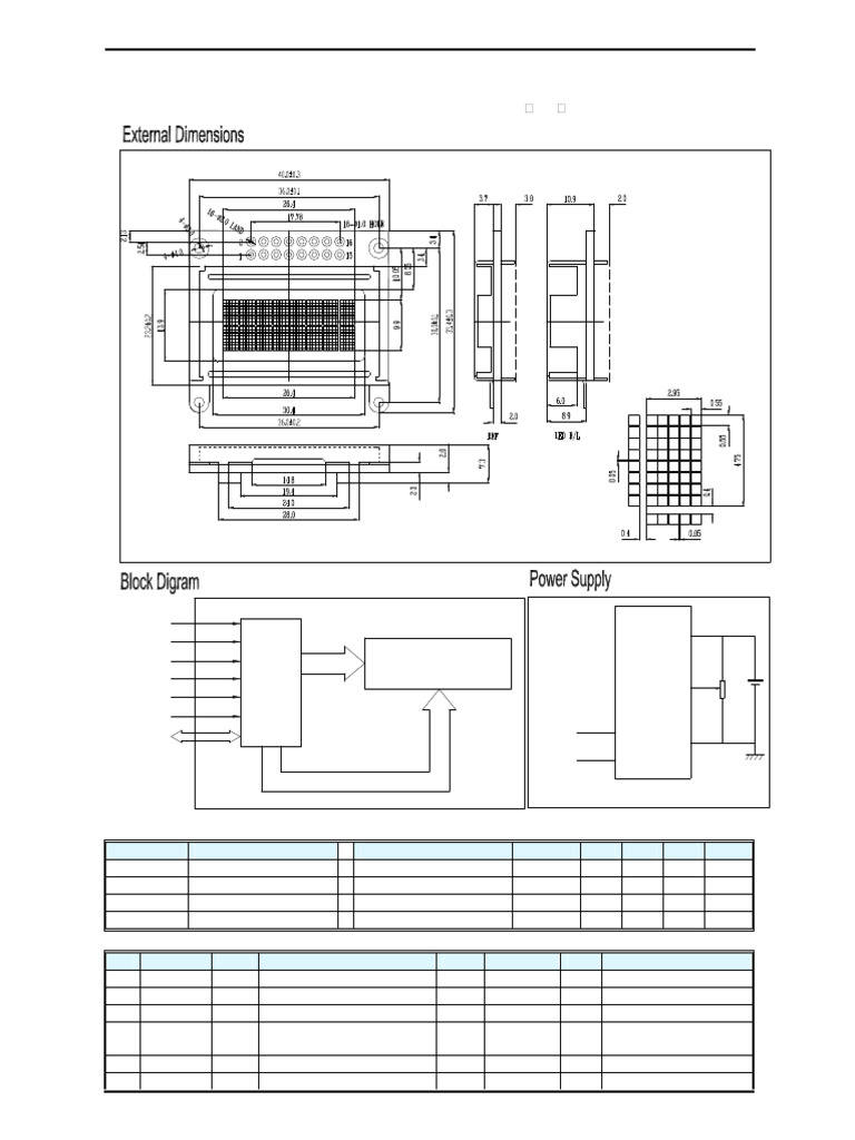 Standard Character LCD Module Specs | PDF