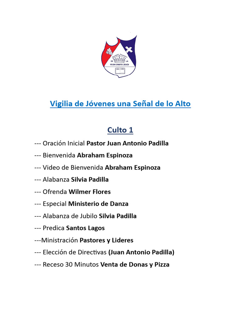 Programa Vigilia de Jovenes | PDF