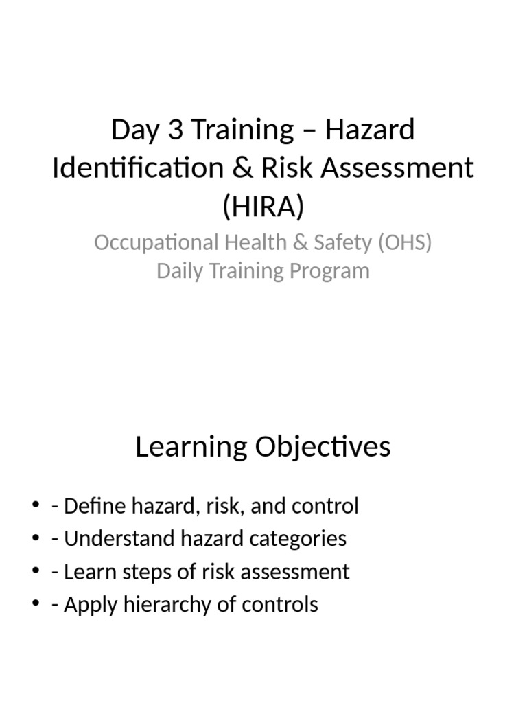 Day 3 OHS Training | PDF
