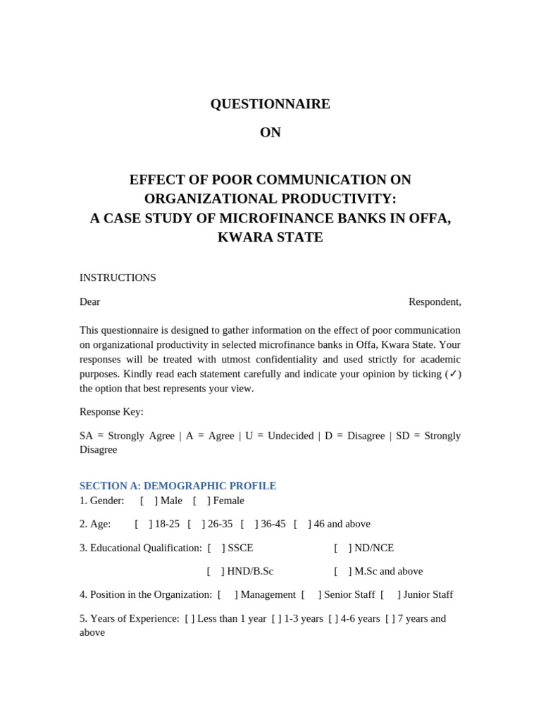 Impact of Poor Communication on Productivity | PDF | Communication ...