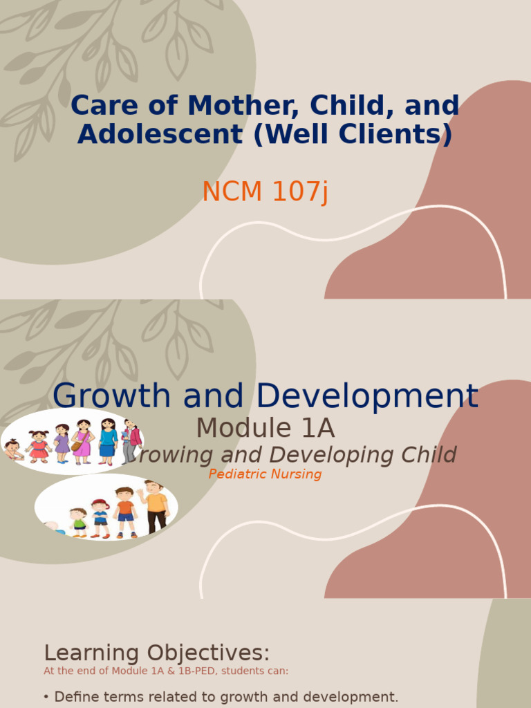 Module 1A 1B Child Growth and Development | PDF | Prenatal Development | Temperament