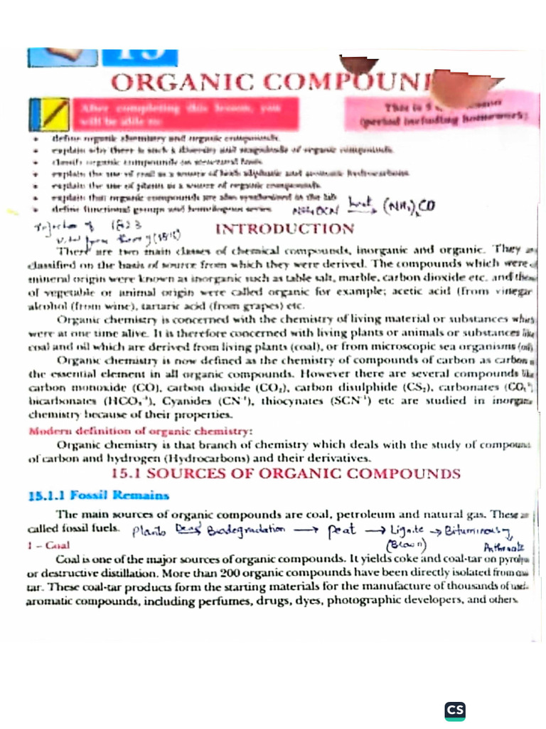 Sources of Organic Compounds | PDF