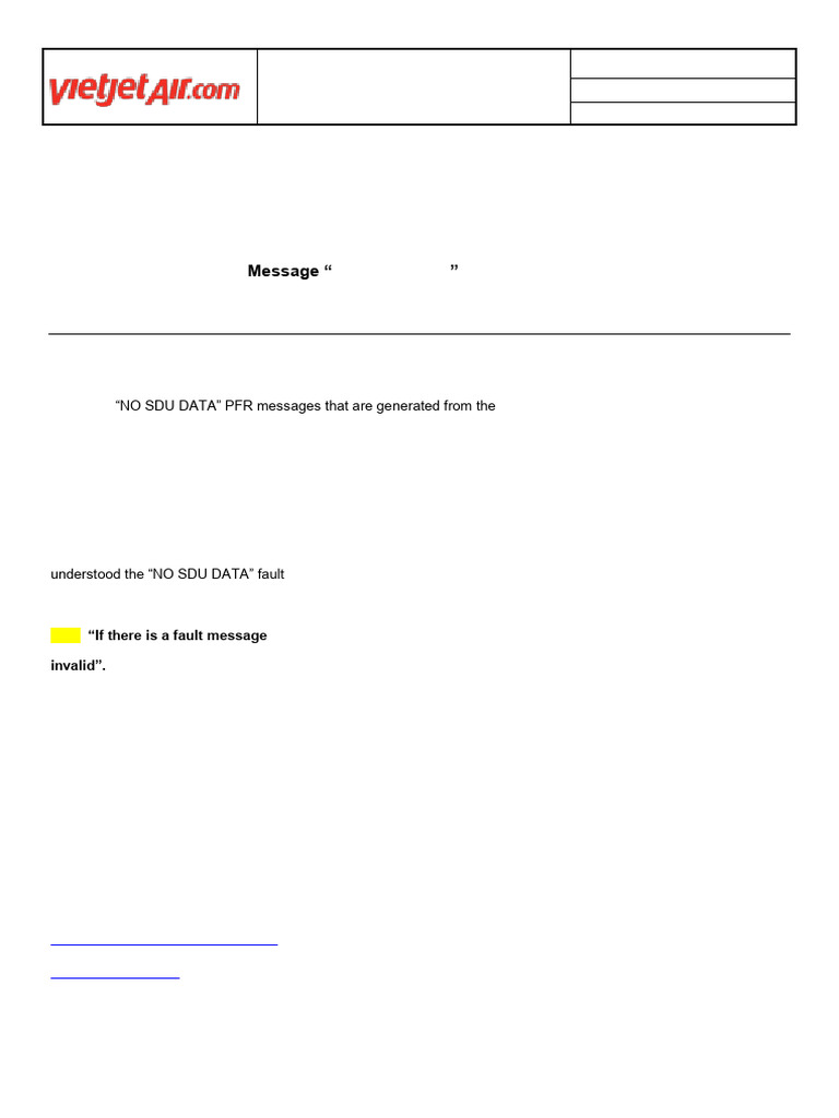 A320 SDU Data Fault Notice | PDF