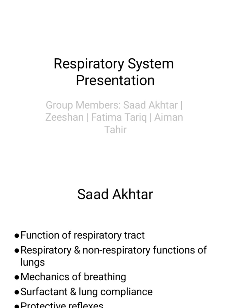 Respiratory System Presentation | PDF